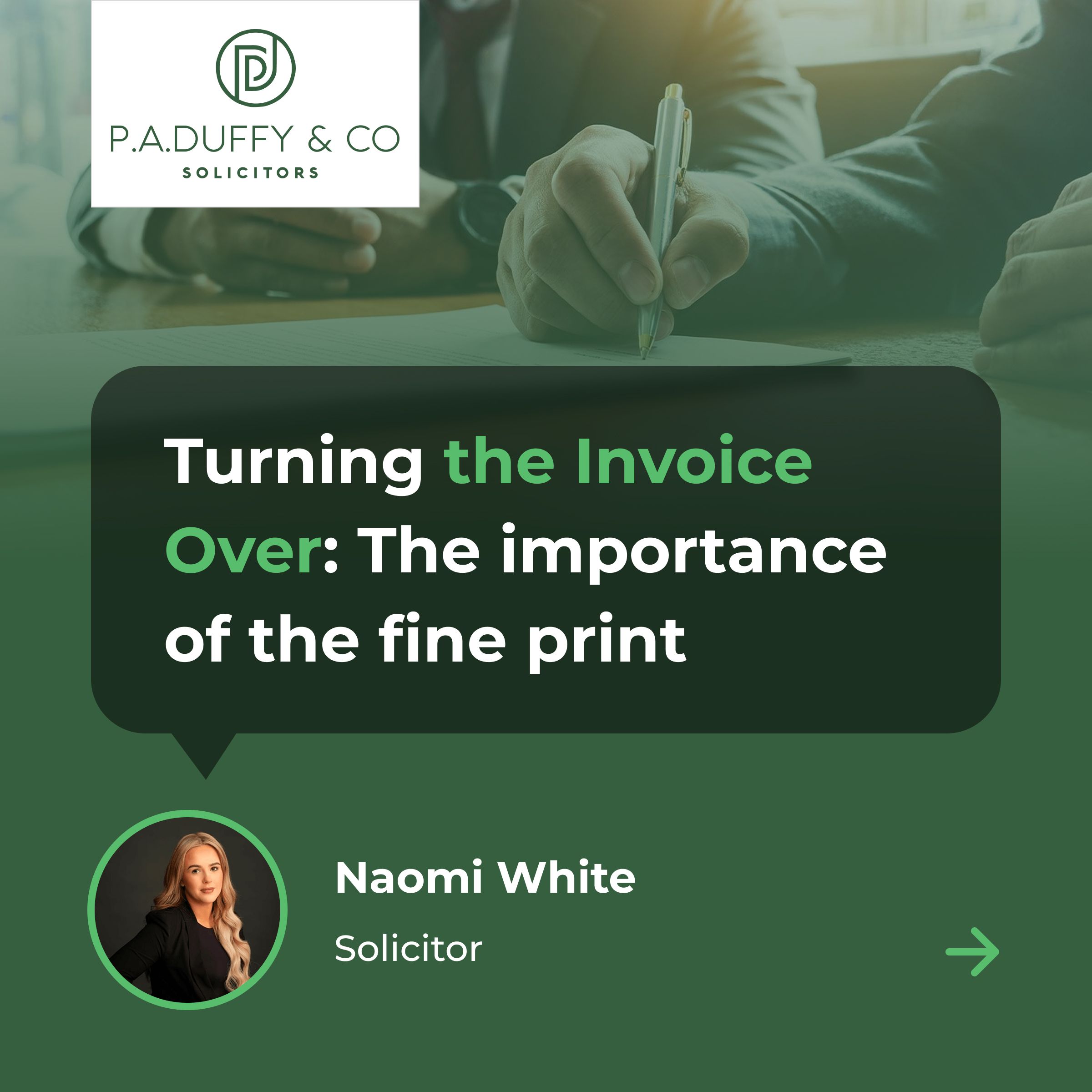 Turning the Invoice Over: The importance of the fine print